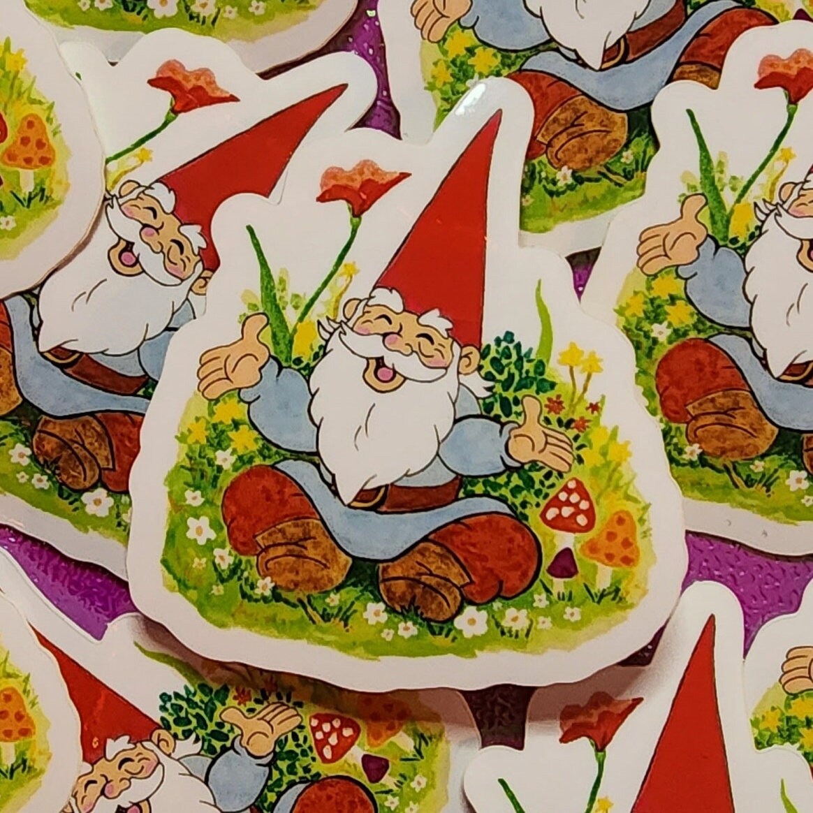 Garden Gnome Sticker (sticker Art, Gnome Stickers, Cartoon Gnome, Cute ...