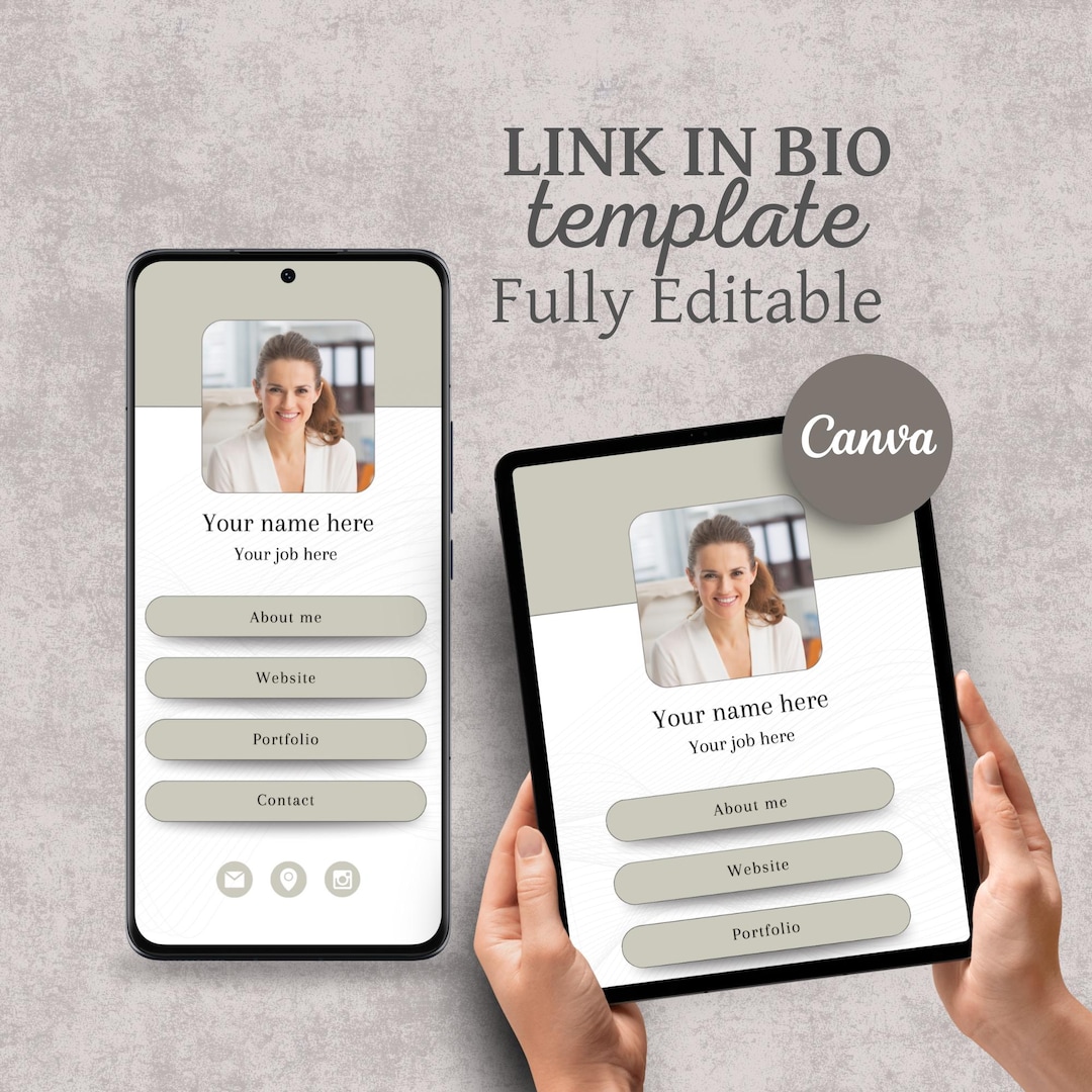 Minimalist Link in Bio Template | Canva | Instagram Langing Page ...