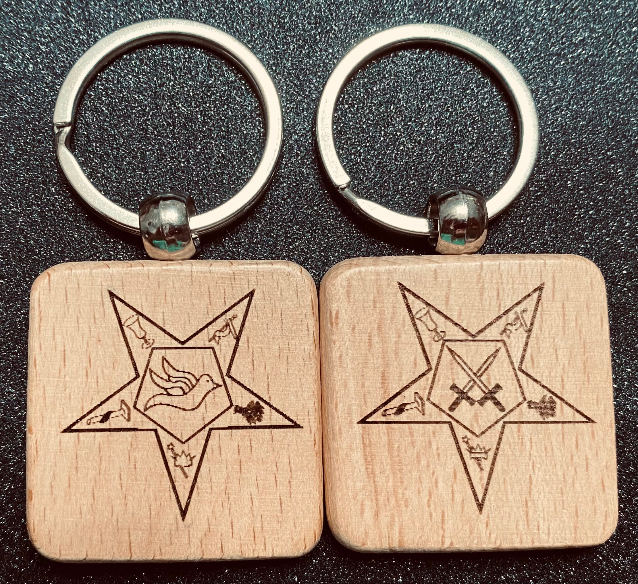 Eastern Star Officers Key Chain Wood - Etsy
