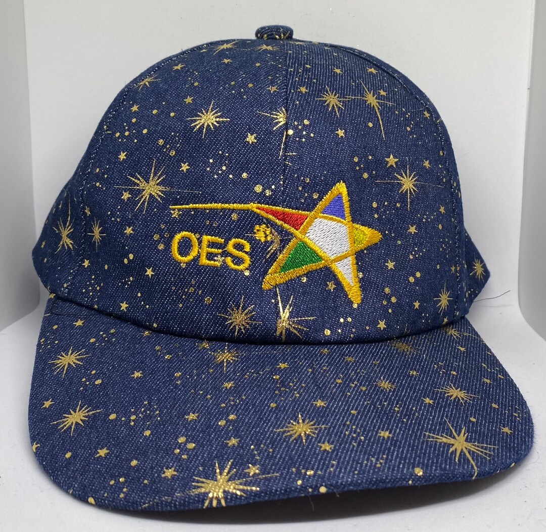 Order of the Eastern Star Blue Denim With Gold Stars Baseball Cap ...