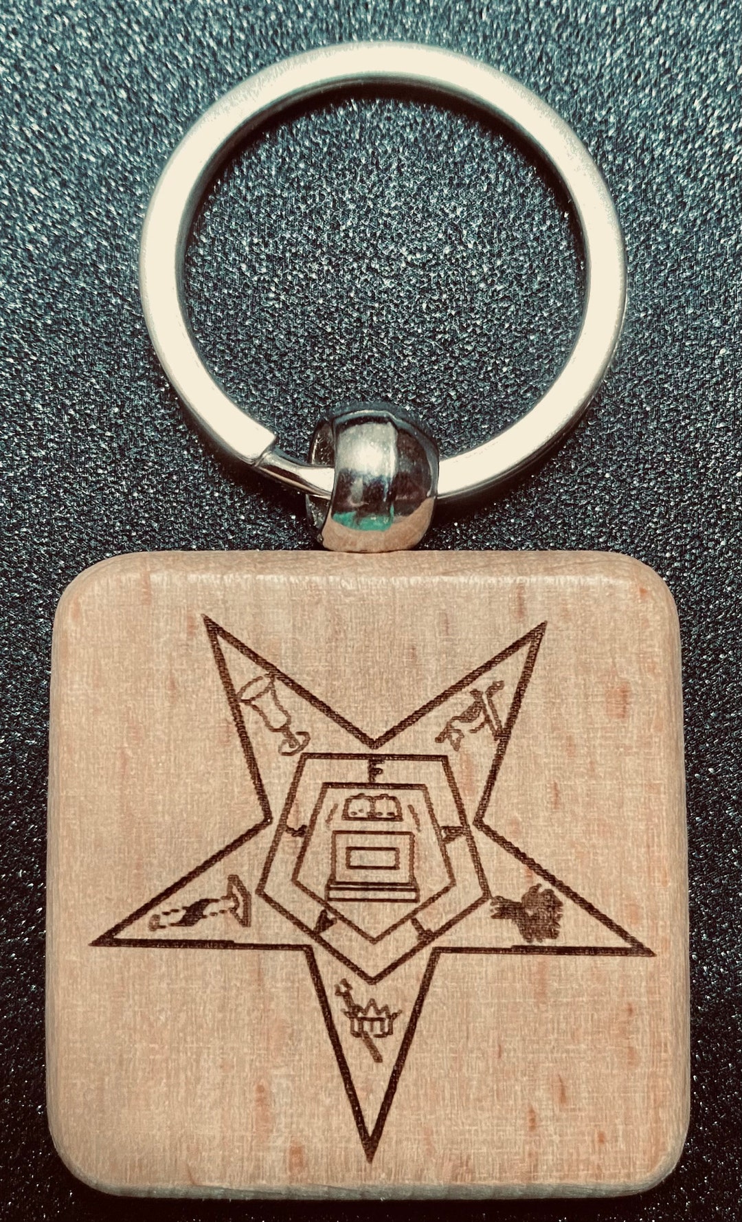 Eastern Star Emblem Key Chain Wood - Etsy