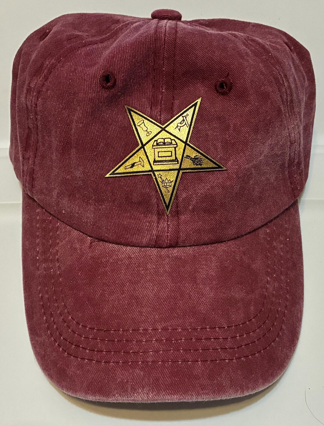 Order of the Eastern Star Burgundy Denim Ball Cap - Etsy
