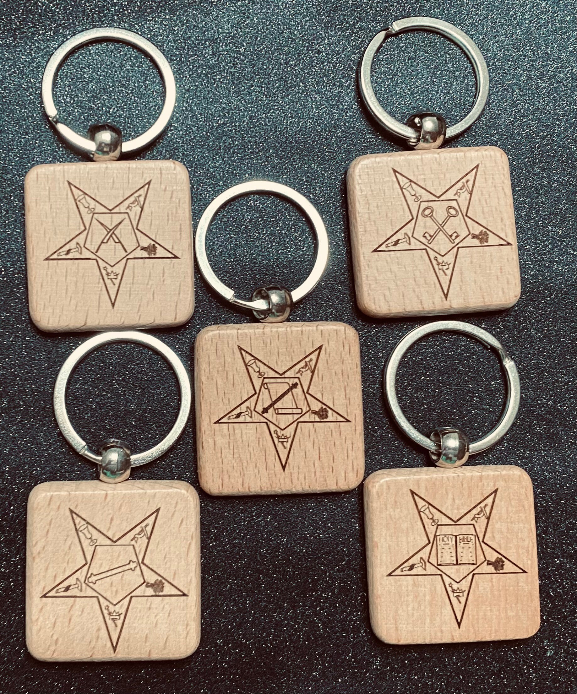 Eastern Star Officers Key Chain Wood - Etsy