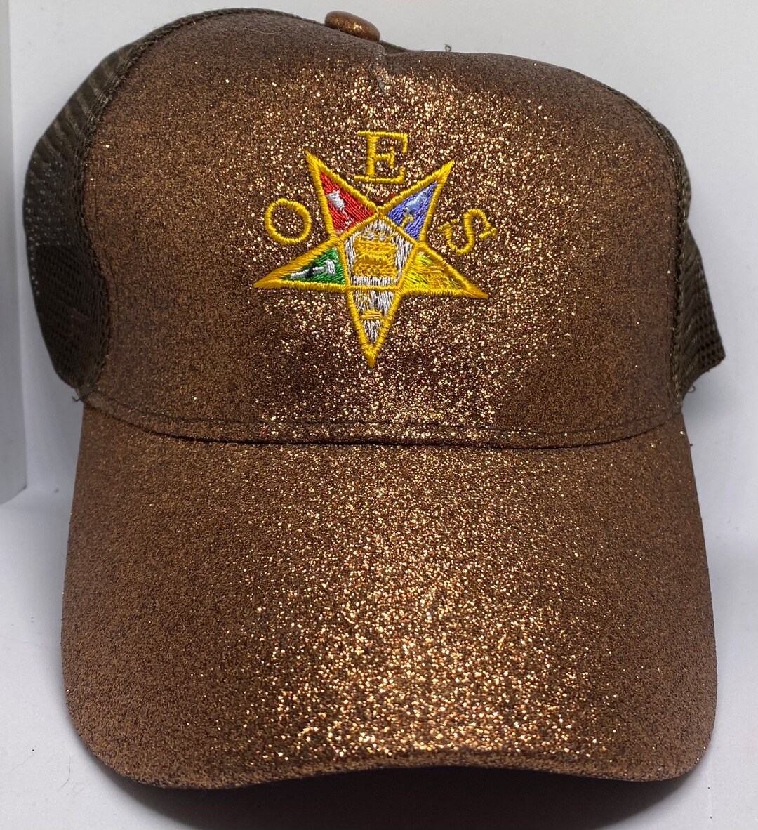 Order of the Eastern Star Sparkly Copper Brown Baseball Cap - Etsy