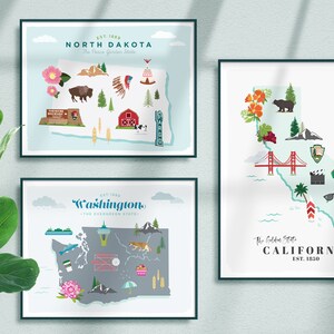 California State Art Print | California Wall Art | Home State Print ...