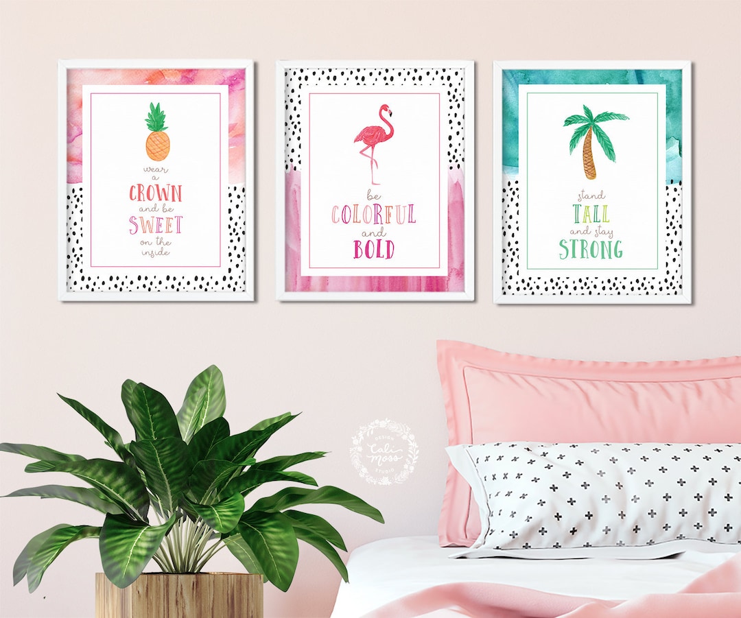 Tropical Decor | Set of 3 Tropical Art Prints | Tropical Nursery Wall ...