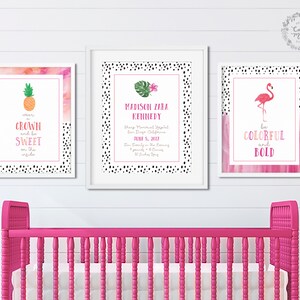 Tropical Decor | Flamingo Nursery Decor | Set of 3 Tropical Art Prints ...