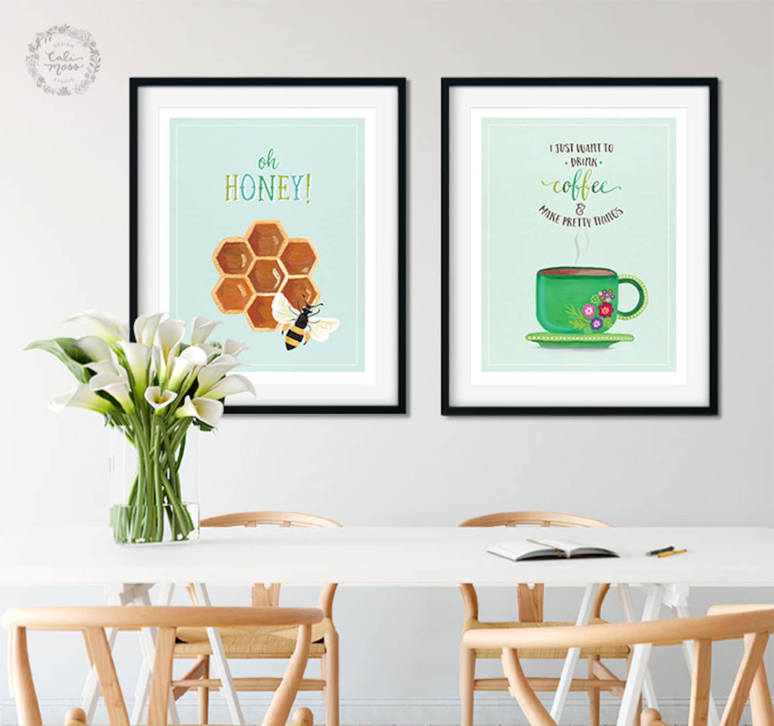 Kitchen Wall Art Bee Art Print Honey Bee Decor Honey - Etsy