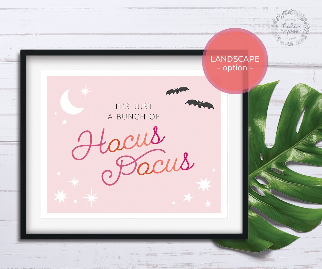 Pink Hocus Pocus Halloween Print: Girly Fall Decor (digital Download ...