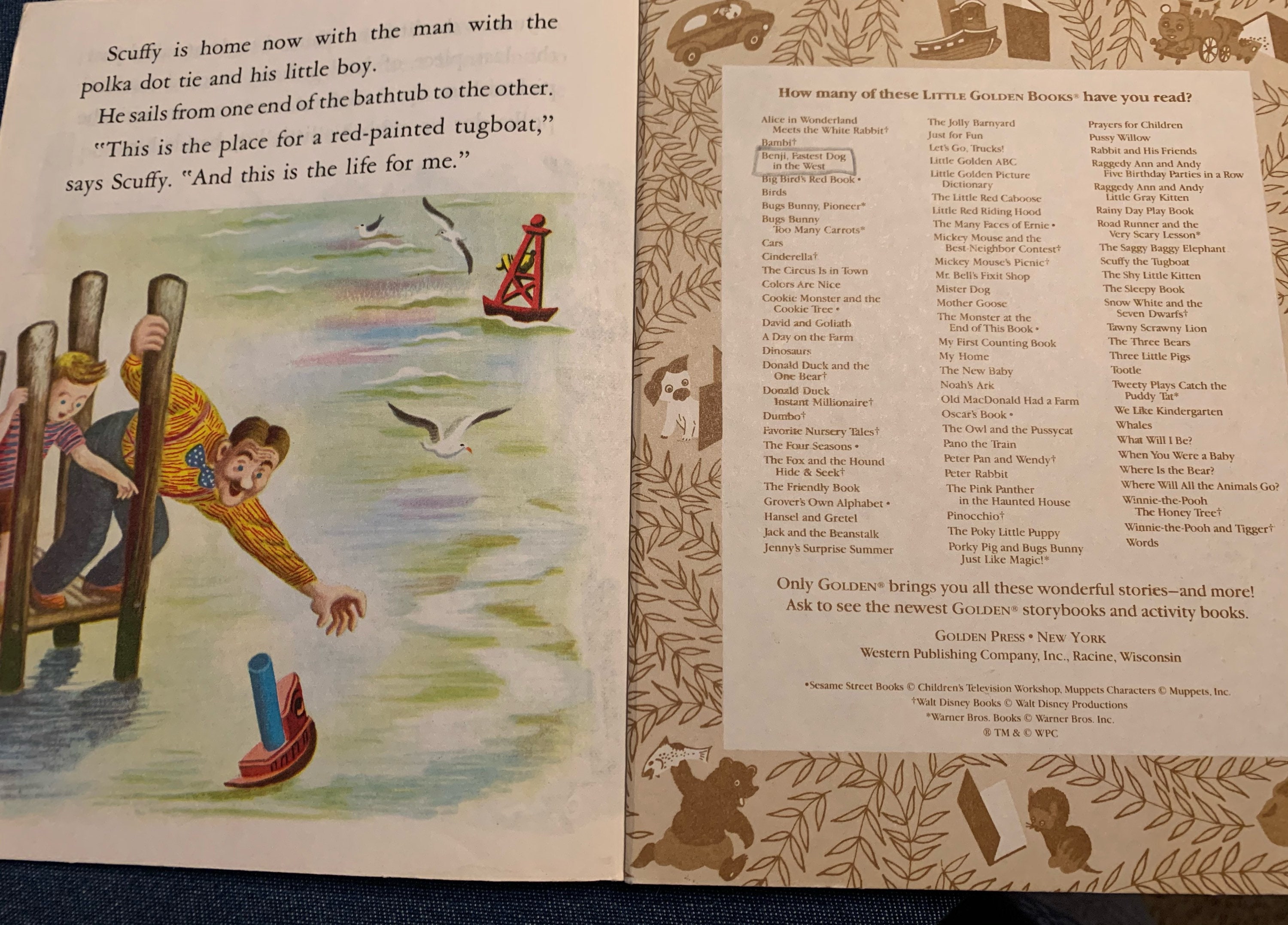 Vintage 1974 Little Golden Books scuffy the Tugboat - Etsy