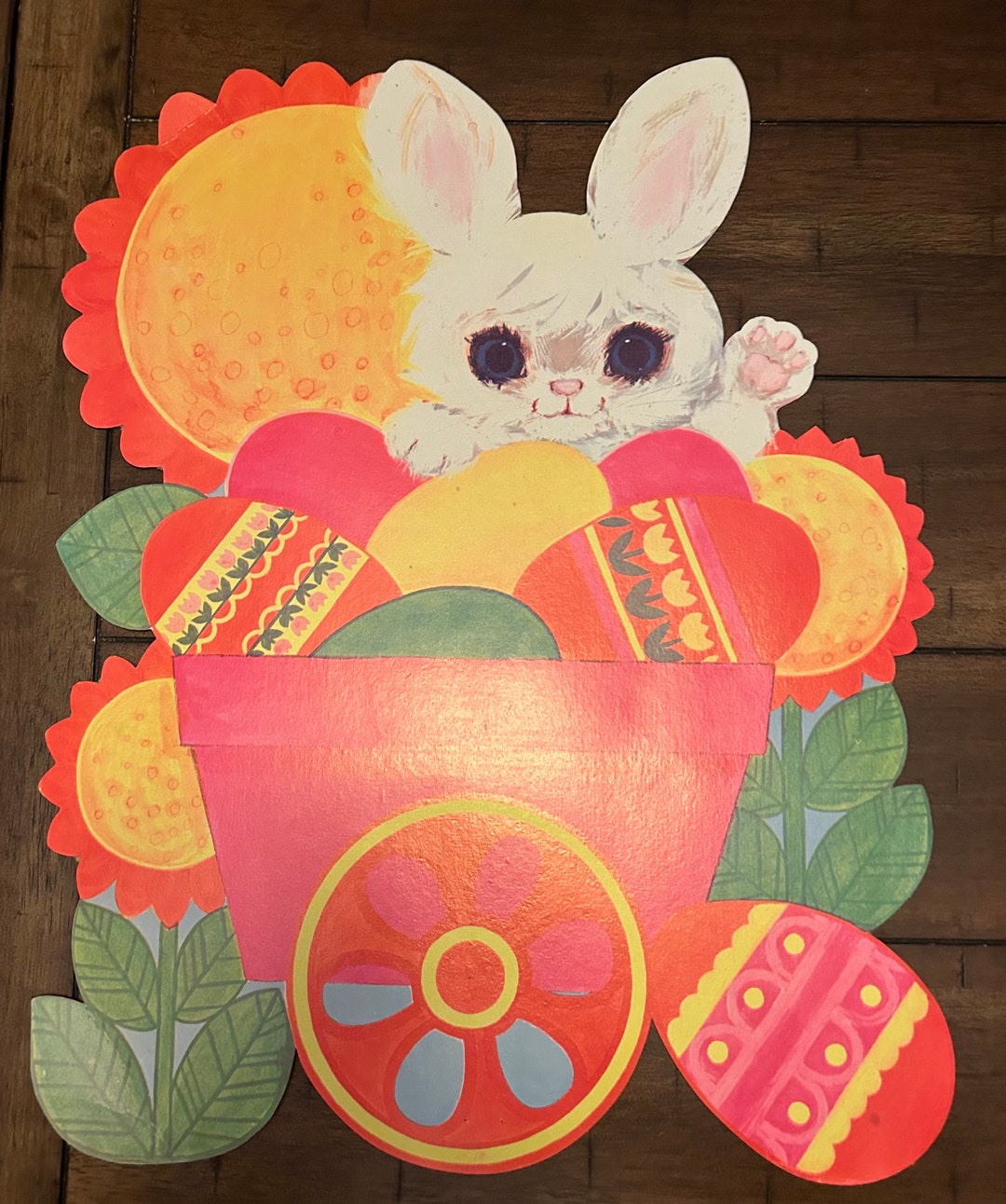Adorable Vintage Easter Bunny Sunny Easter Egg Die Cut Wall Party ...