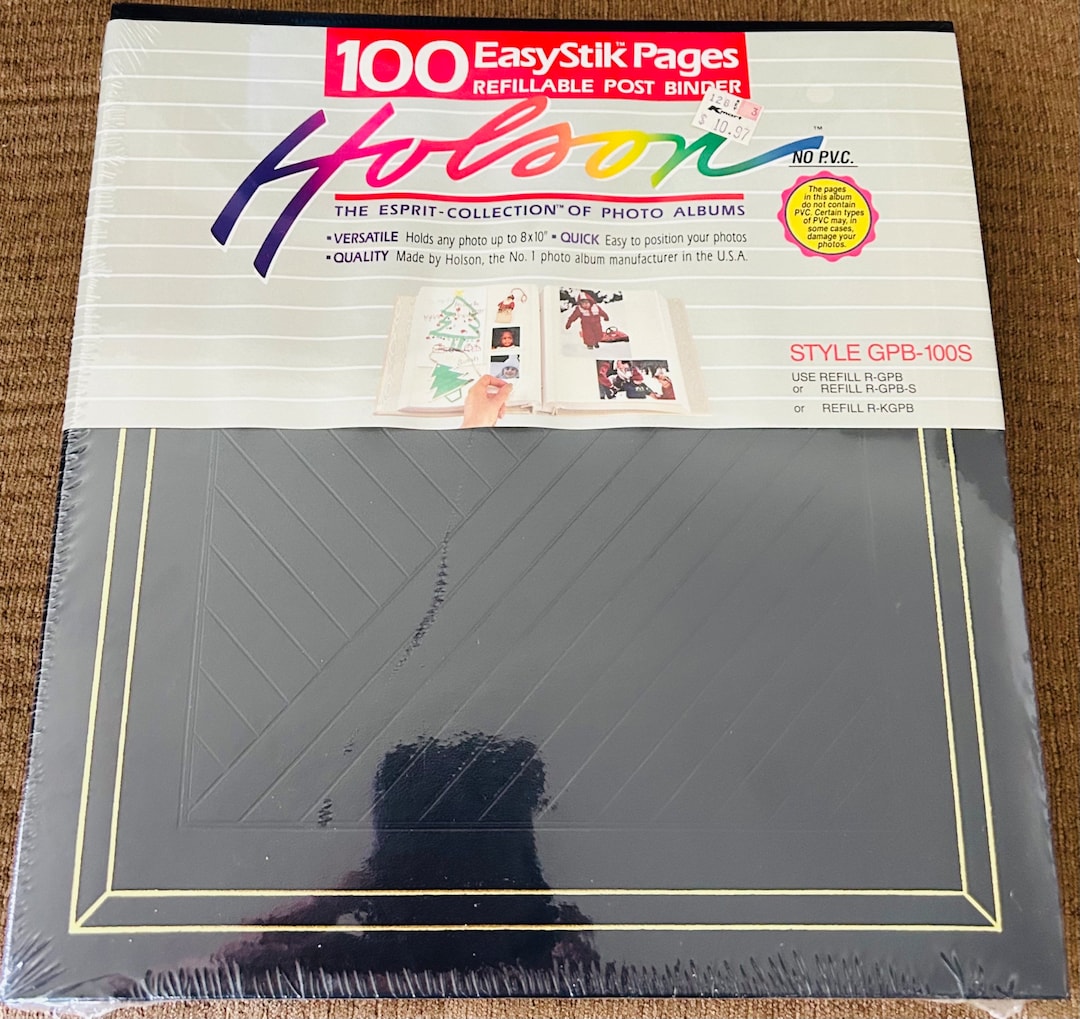 RARE Vintage NEW Holson Navy and Gold Trimmed Large Photo Album 100 ...