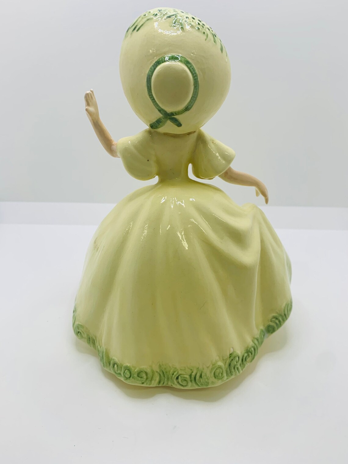 RARE Beautiful Vintage Lady in Yellow Flowered Gown With Hat Figurine ...