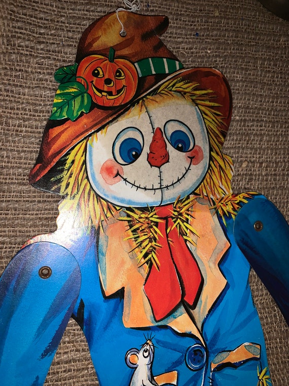 Vintage 24 Tall Cardboard Jointed Halloween Scarecrow Party - Etsy