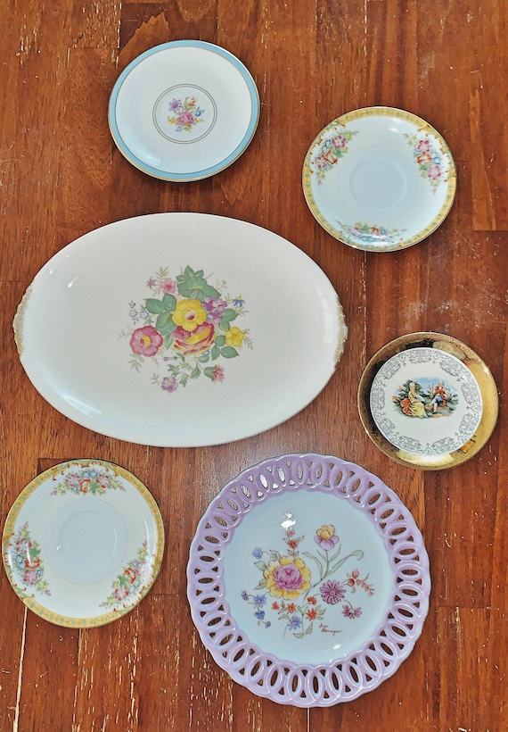 Collage of Vintage Beautiful Wall Plates Includes 6 plates | Etsy