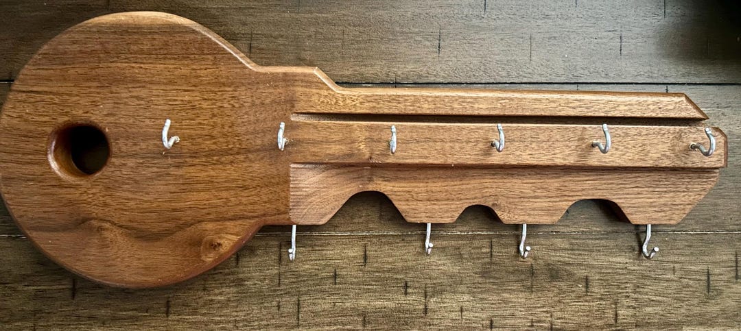Vintage Wooden Key Shaped Key Holder for Wall Decor Storage - Etsy