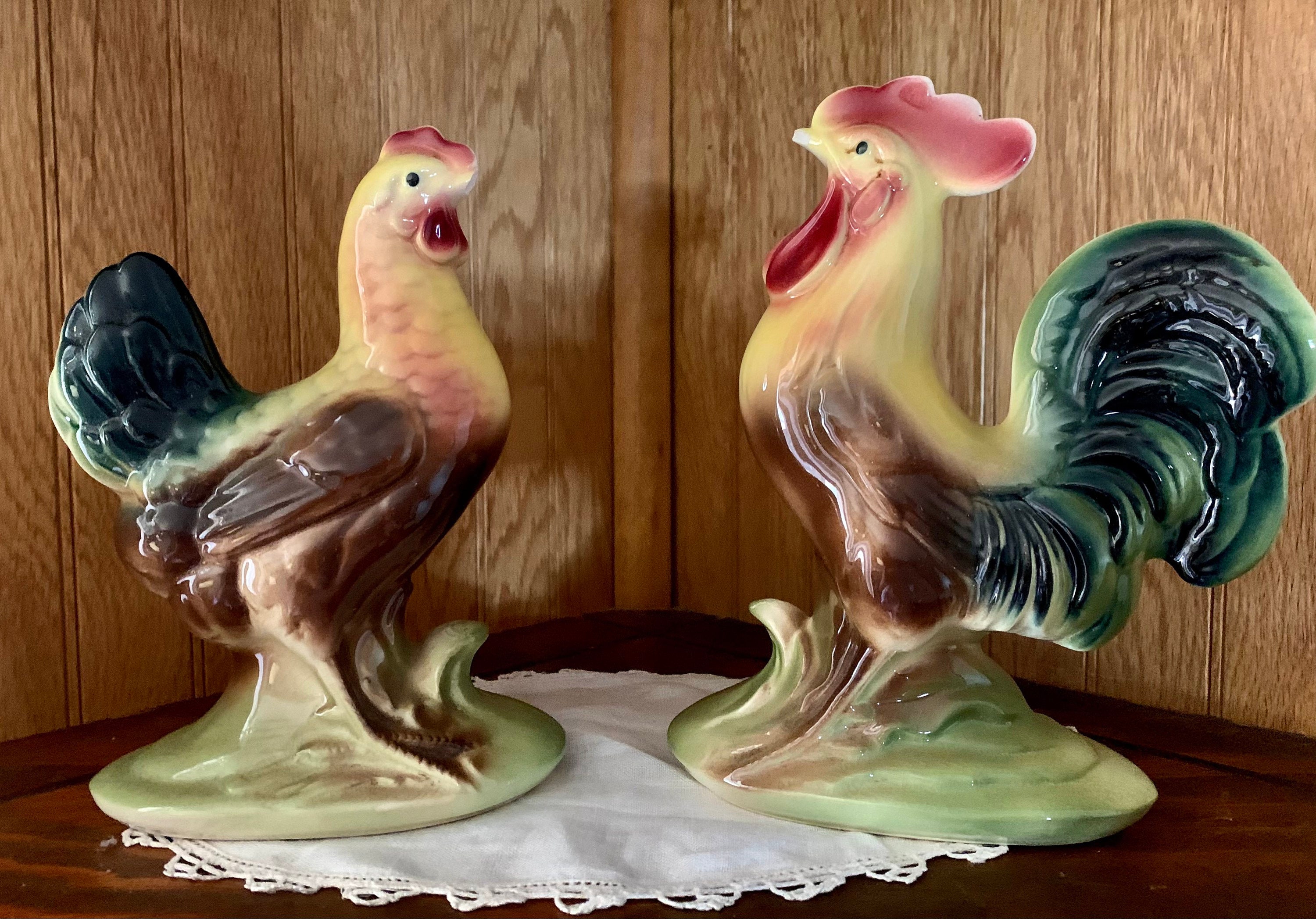 Vintage 1950’s Regal Royal Copley Rooster and Hen Figurines - Etsy
