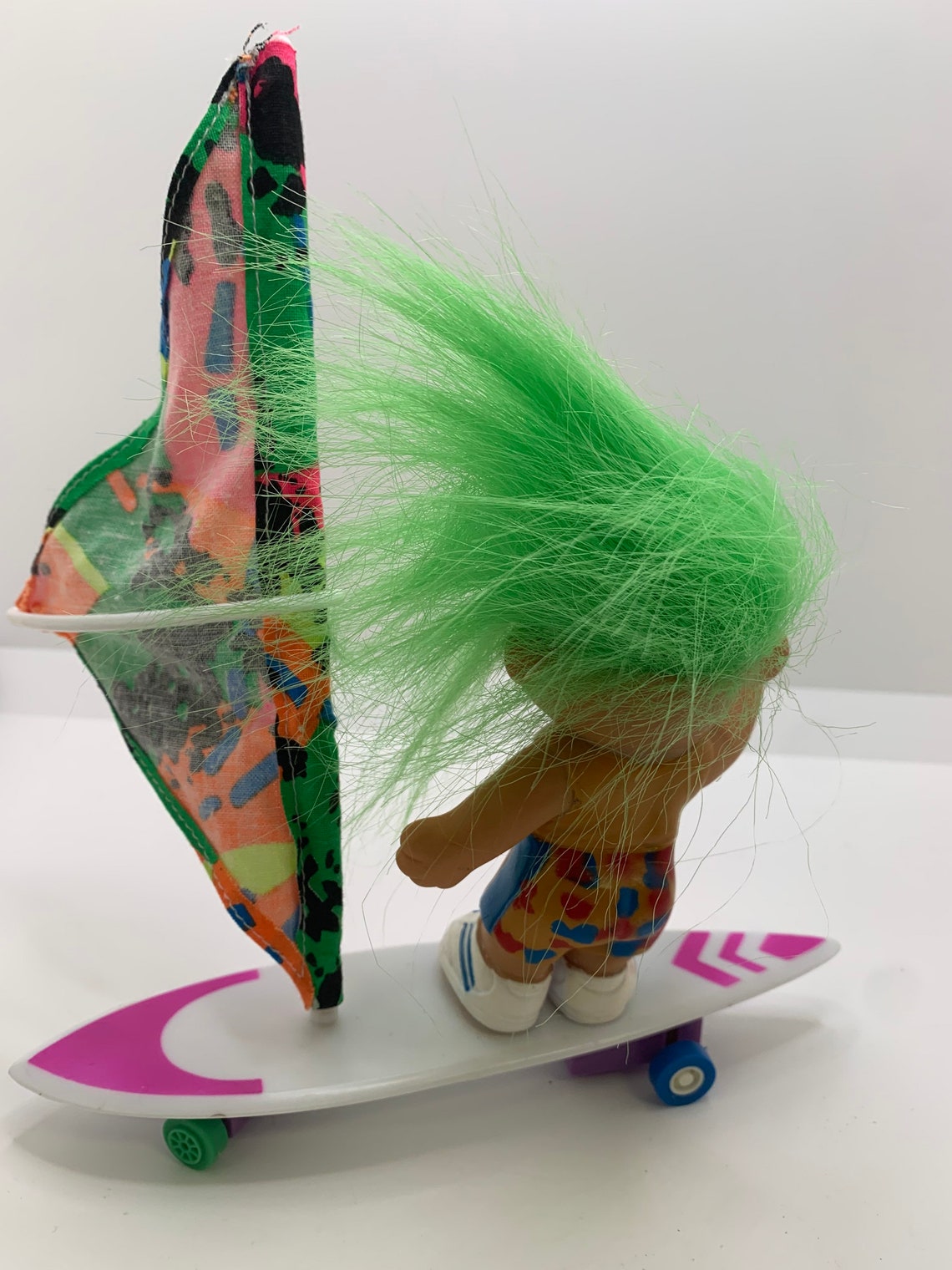 RARE Vintage Neon 80’s Style Wind Surfer Troll Doll With Rolling Surf ...