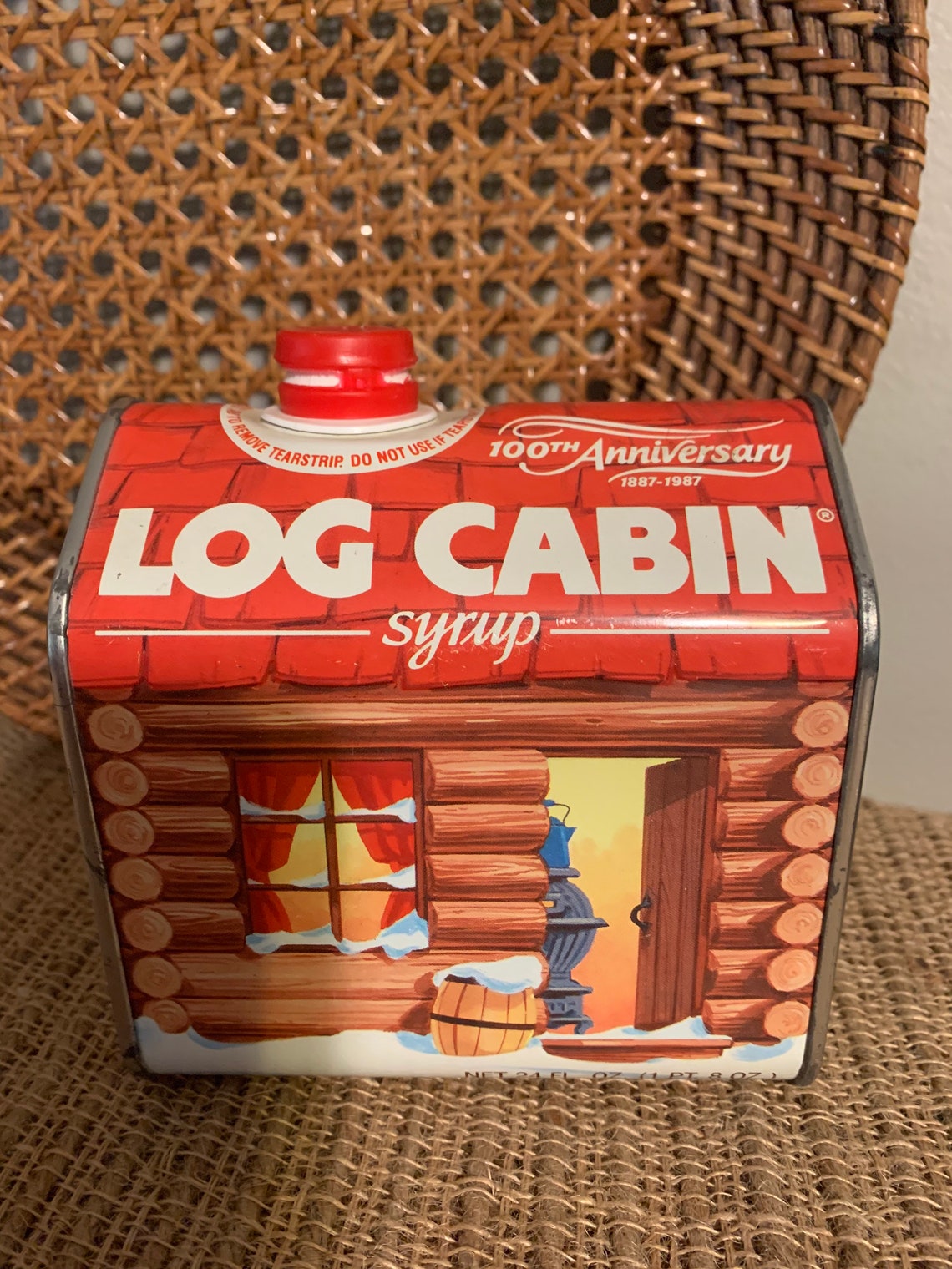 Vintage 100th Anniversary 1887-1987 Log Cabin Syrup Tin - Etsy