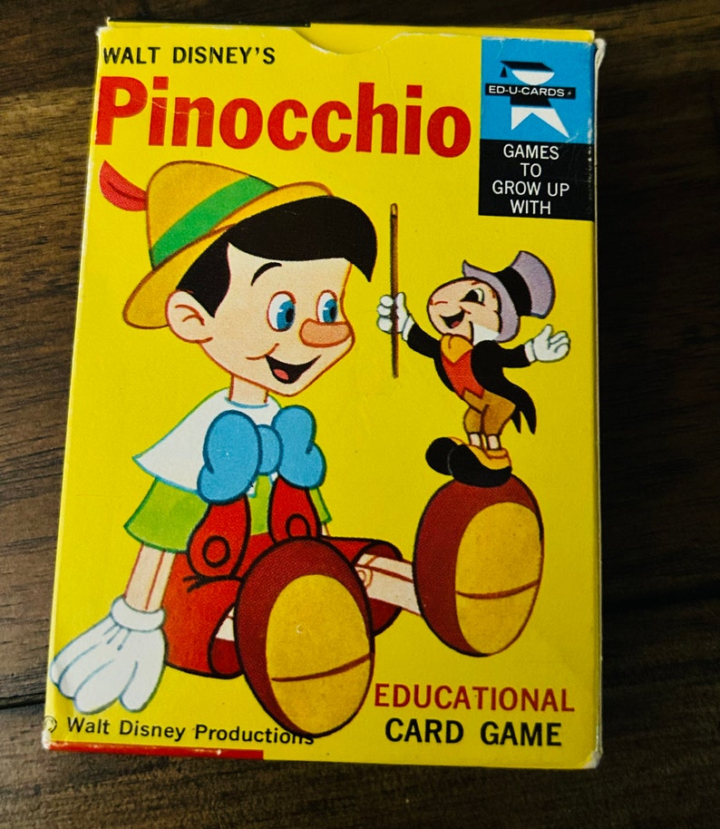 Walt Disneys Pinocchio Educational Card Game 1968 by Ed-u-cards - Etsy