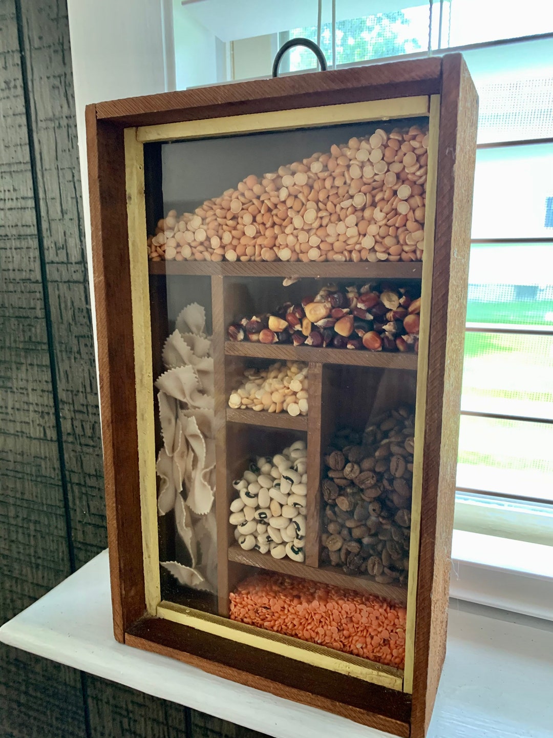RARE Unique Retro 1970’s Large Wood Shadowbox With Dry Goods Wall Decor ...