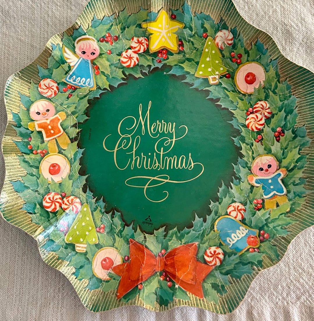 RARE Vintage Christmas Ambassador Wreath Decorated With Ornaments and ...