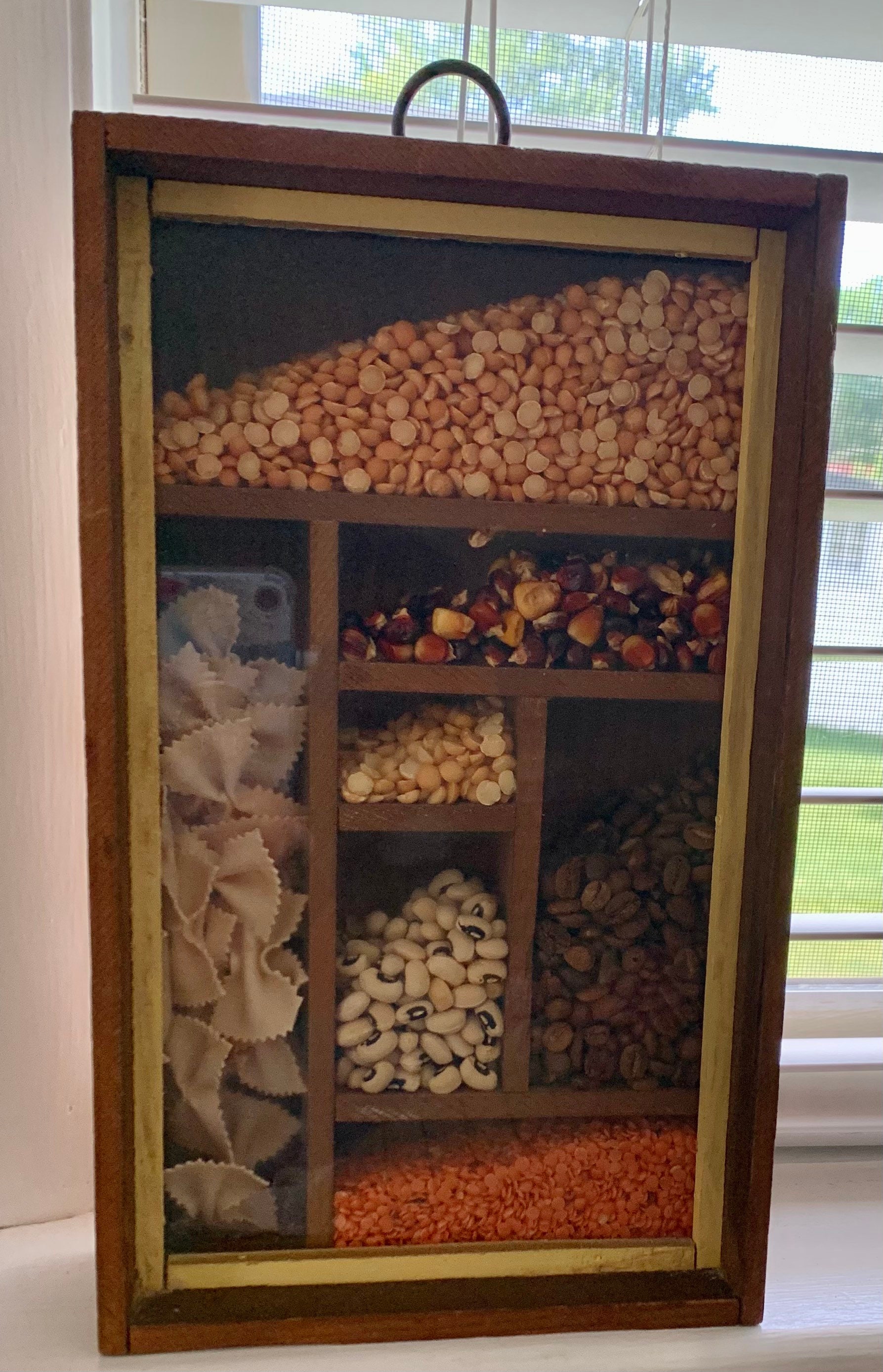 RARE Unique Retro 1970s Large Wood Shadowbox With Dry Goods Wall Decor ...