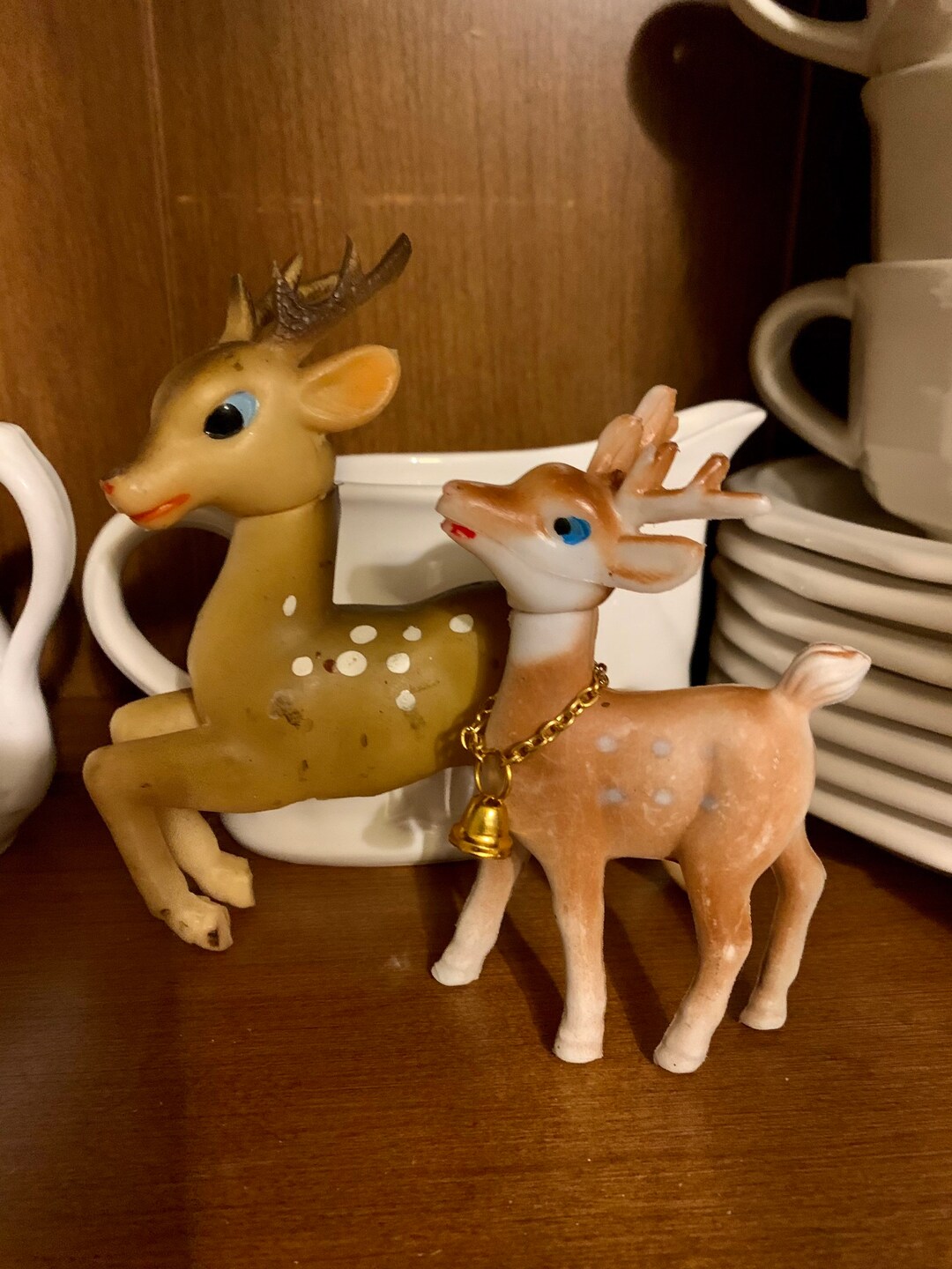 Set of Two Vintage Celluloid Reindeer Figurines With Movable Heads - Etsy