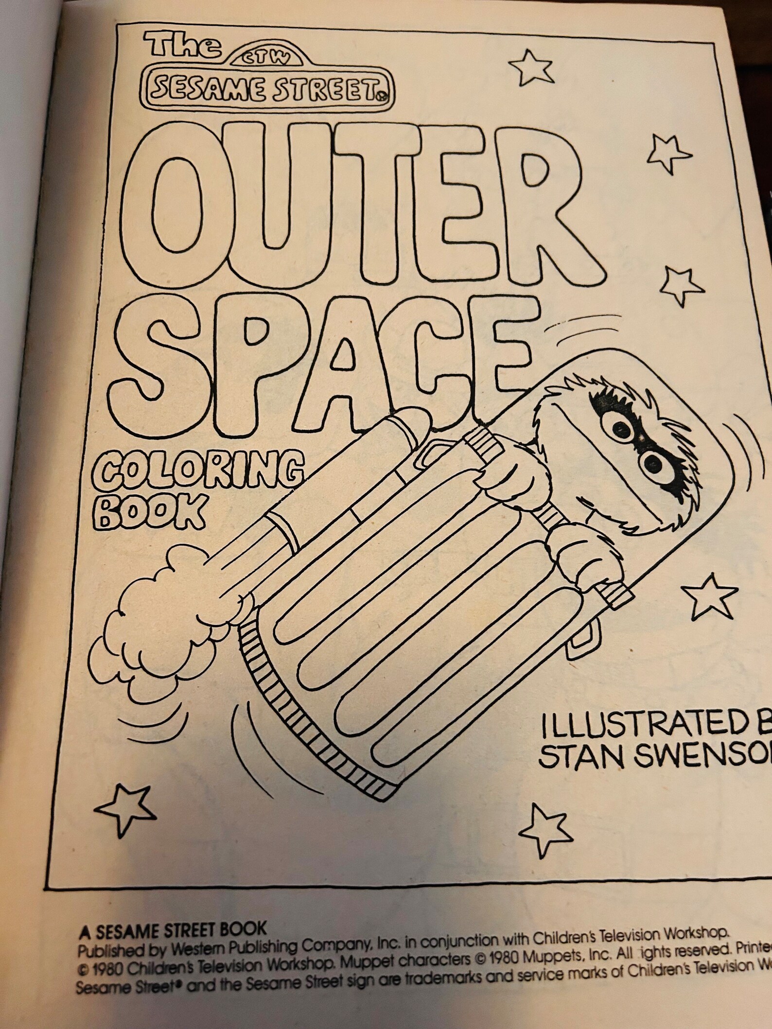RARE 1980 Sesame Street Outer Space Coloring Book by Whitman Hardly ...