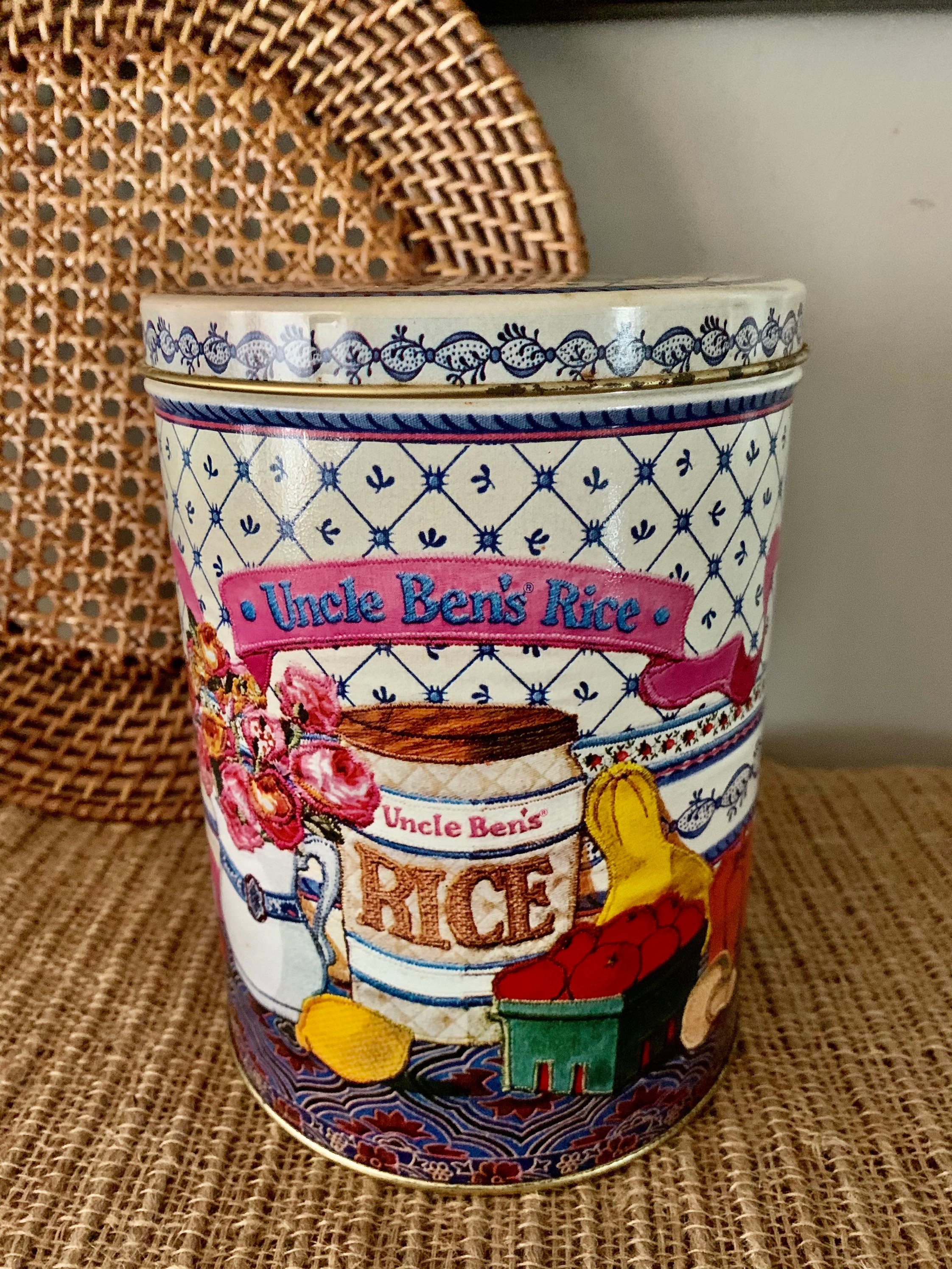 Collectible 1987 Uncle Bens Rice Tin Container With Quilted Design - Etsy