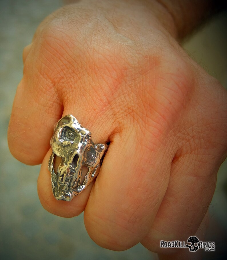 TERMINATOR Silver Skull Ring - Etsy Canada