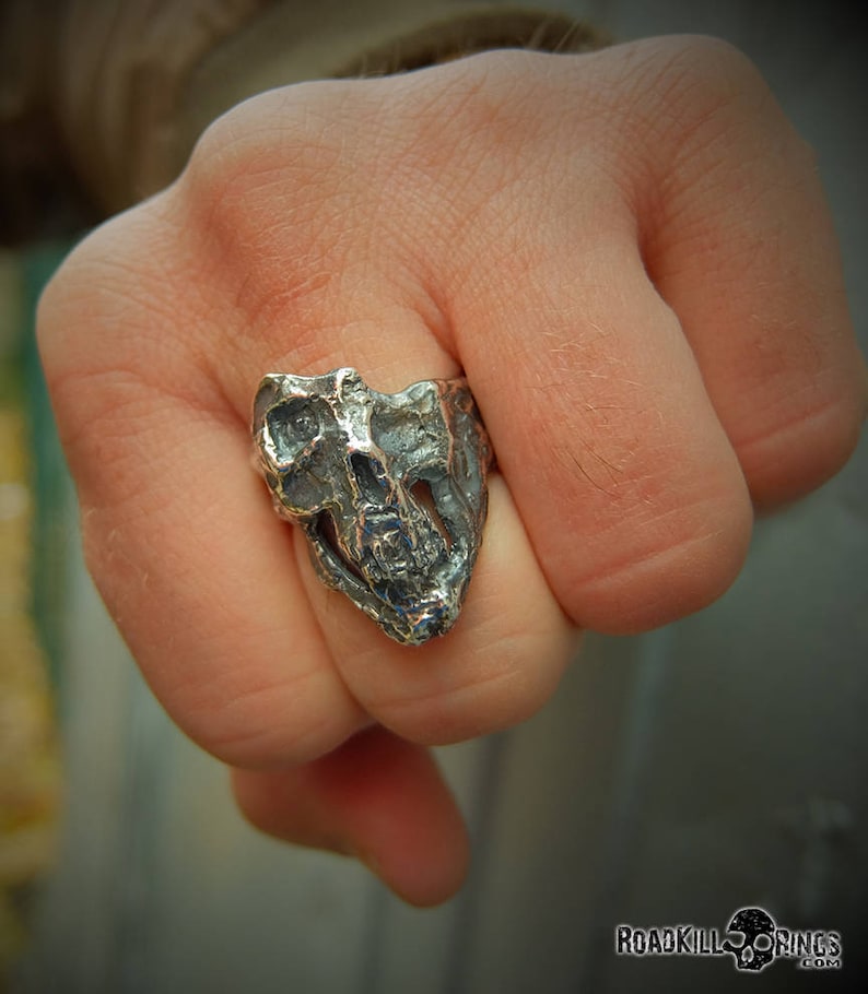 TERMINATOR Silver Skull Ring - Etsy Canada