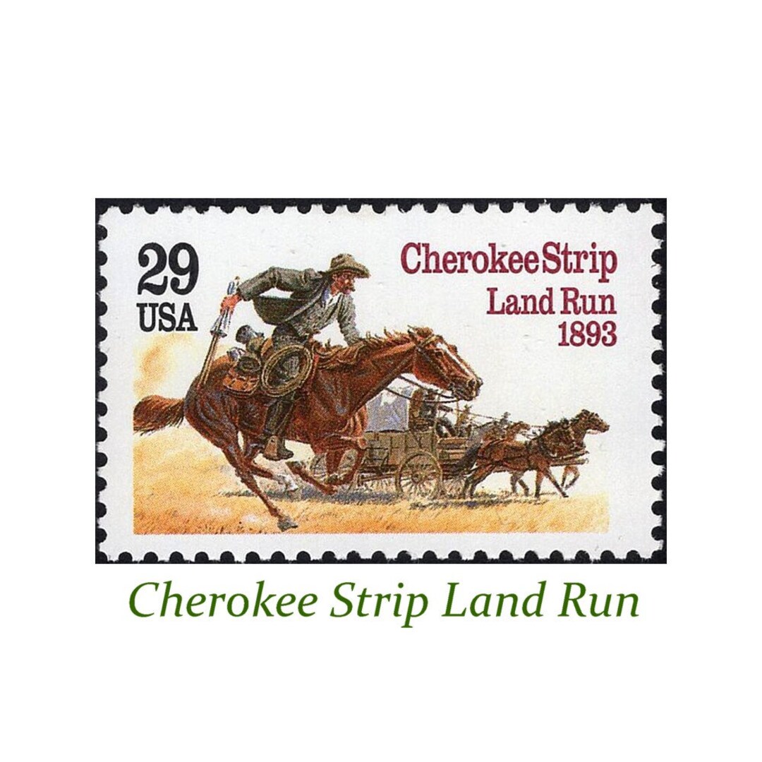 TEN 29c Cherokee Strip Land Run Stamp | Pack of 10 Vintage Unused ...