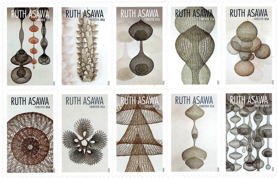 Set of 10 Ruth Asawa Stamps | Mail Wedding Invitations | Save the Date ...