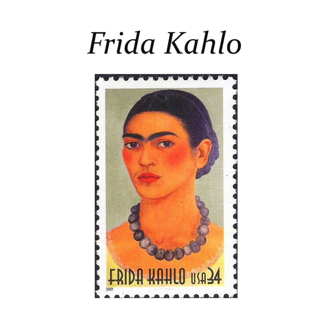 FIVE 34c Frida Kahlo Stamp | Vintage Unused US Postage Stamps | Folk ...
