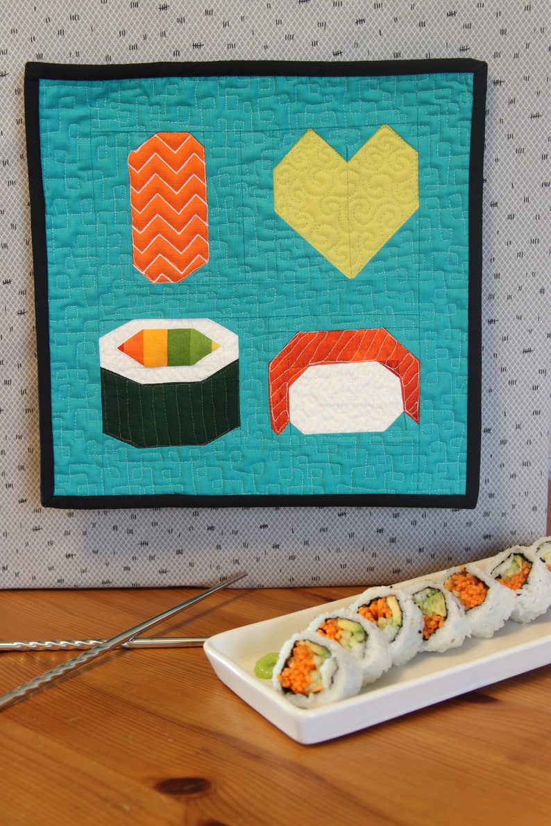 I Love Sushi - Modern Mini Quilt Pattern (PDF) - Etsy
