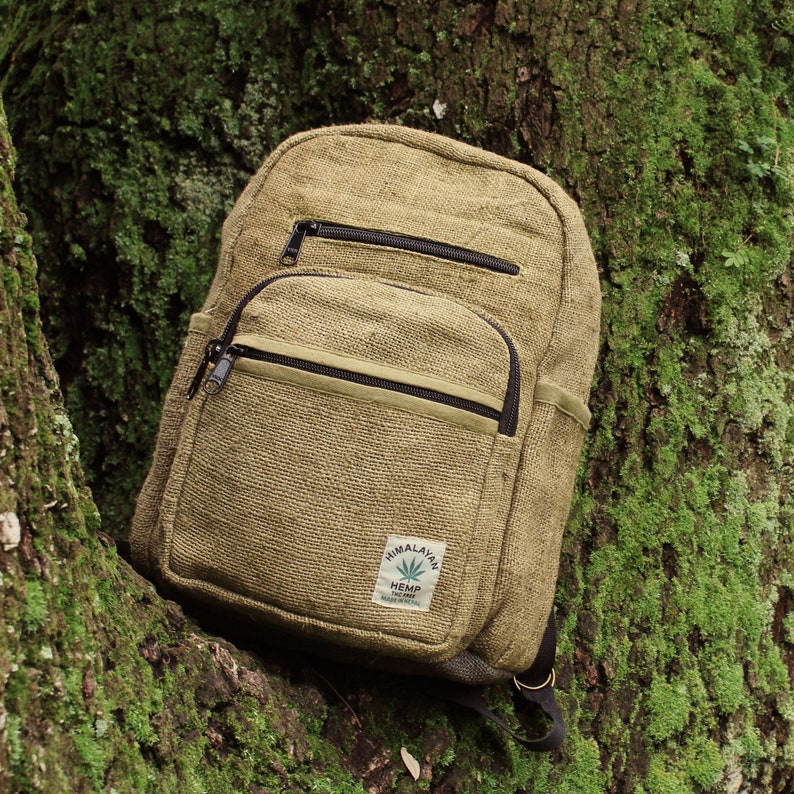 Olive Green - Small Mini Hemp Boho Backpack - Made in the Himalayas - Etsy