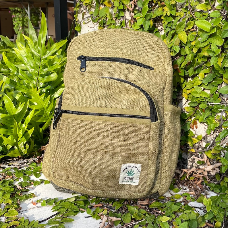 Olive Green - Small Mini Hemp Boho Backpack - Made in the Himalayas - Etsy