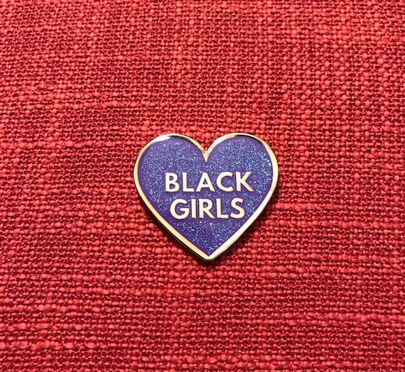 I Love Black Girls Lapel Pin Purple Glitter | Etsy