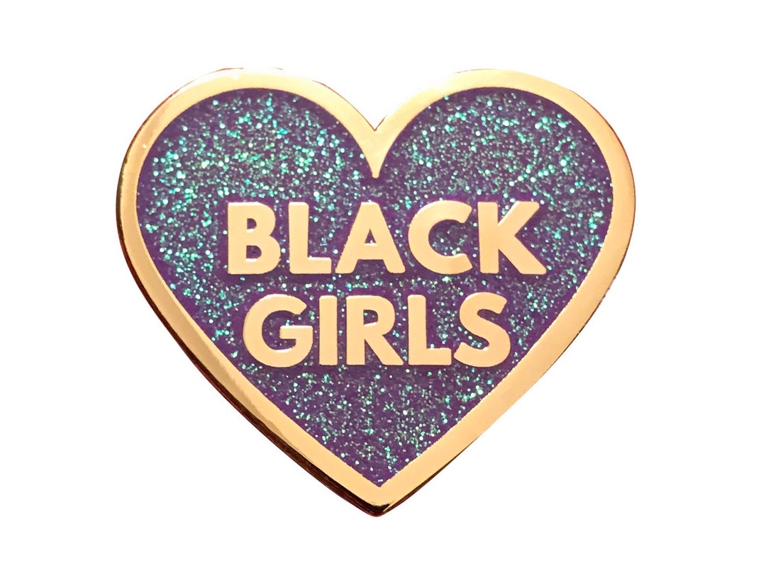 I Love Black Girls Lapel Pin - Purple Glitter - Etsy