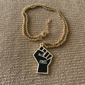 Freedom Fist Pendant Necklace - Hard Enamel - Etsy