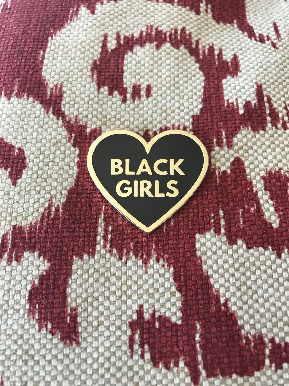 I Love Black Girls Lapel Pin Black | Etsy