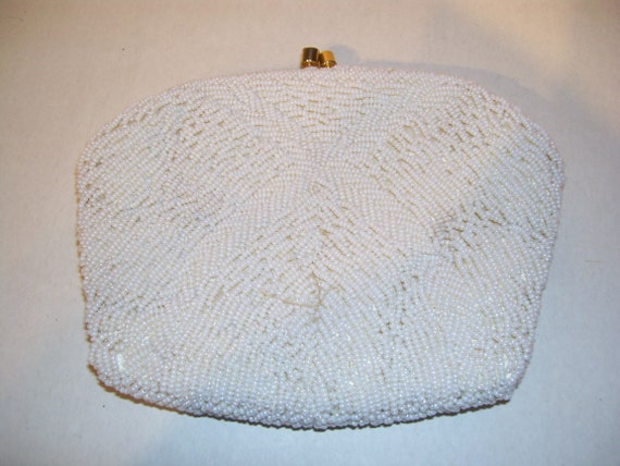 Small vintage purse, fully beaded, for the bride - Gem