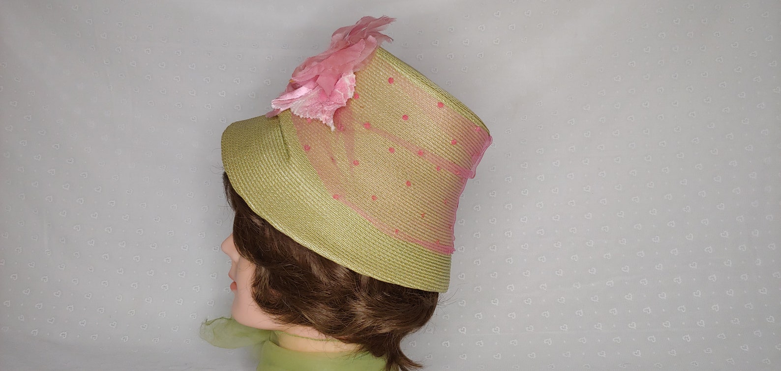 Vintage Green Apple Bell Shaped Straw Hat - Etsy