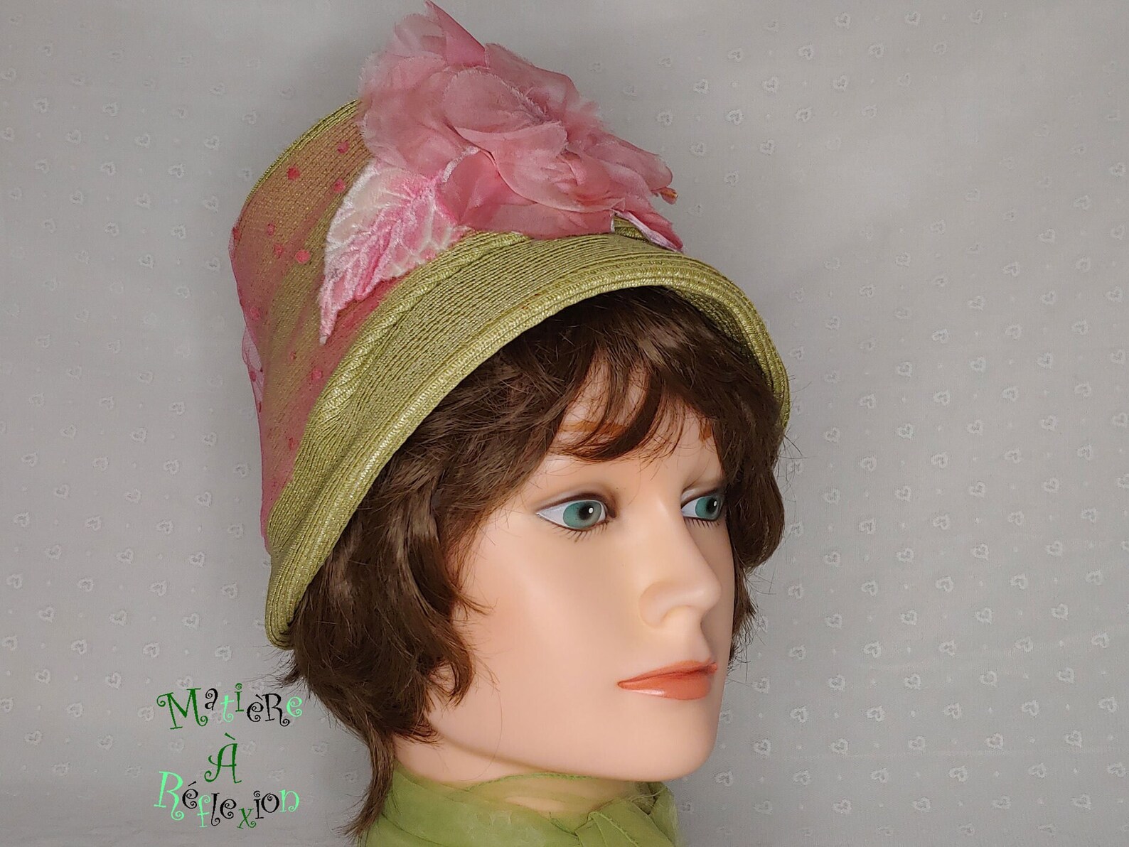 Vintage Green Apple Bell Shaped Straw Hat - Etsy