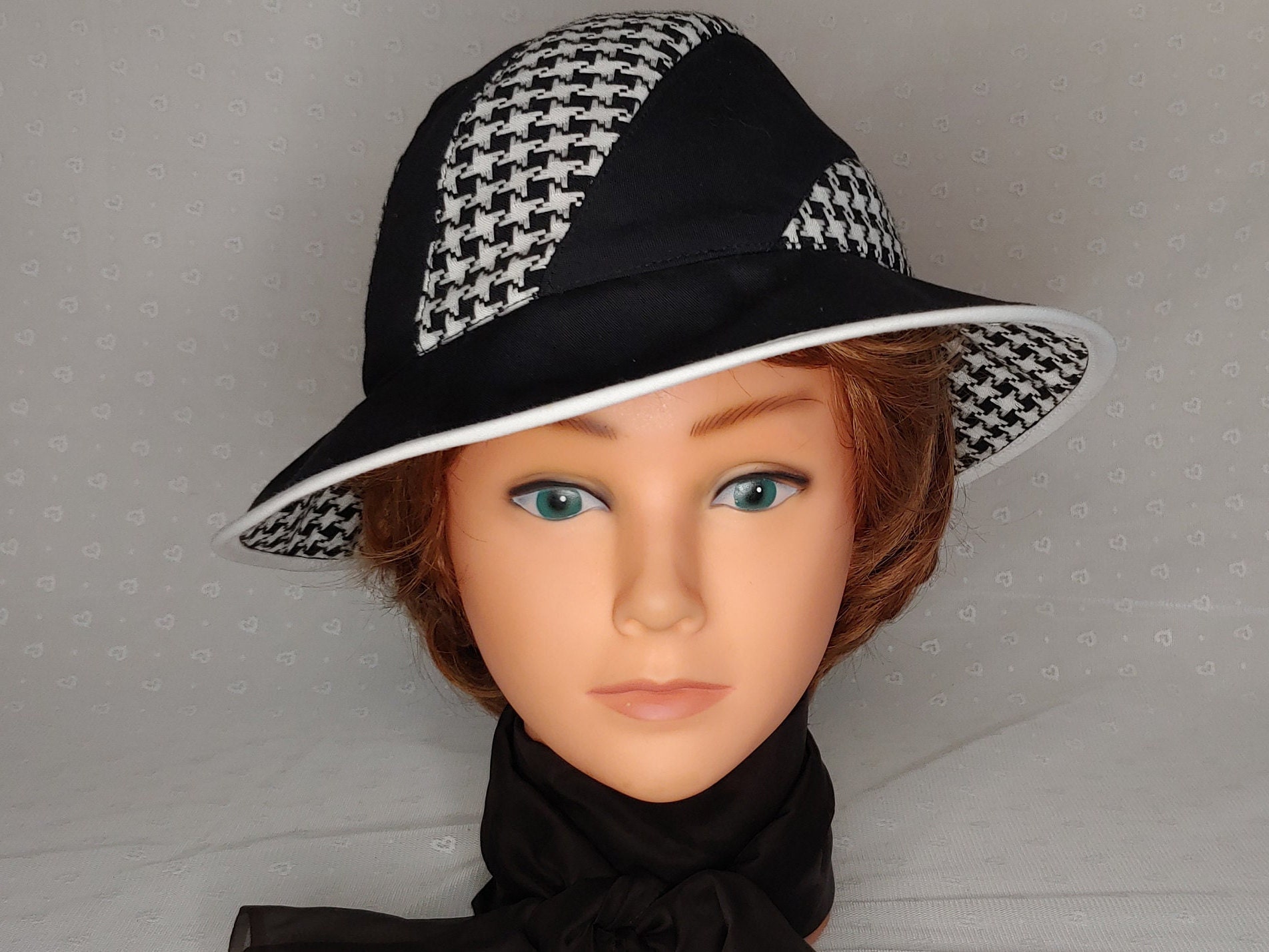 Asymmetrical Black and White Vintage Hat - Etsy