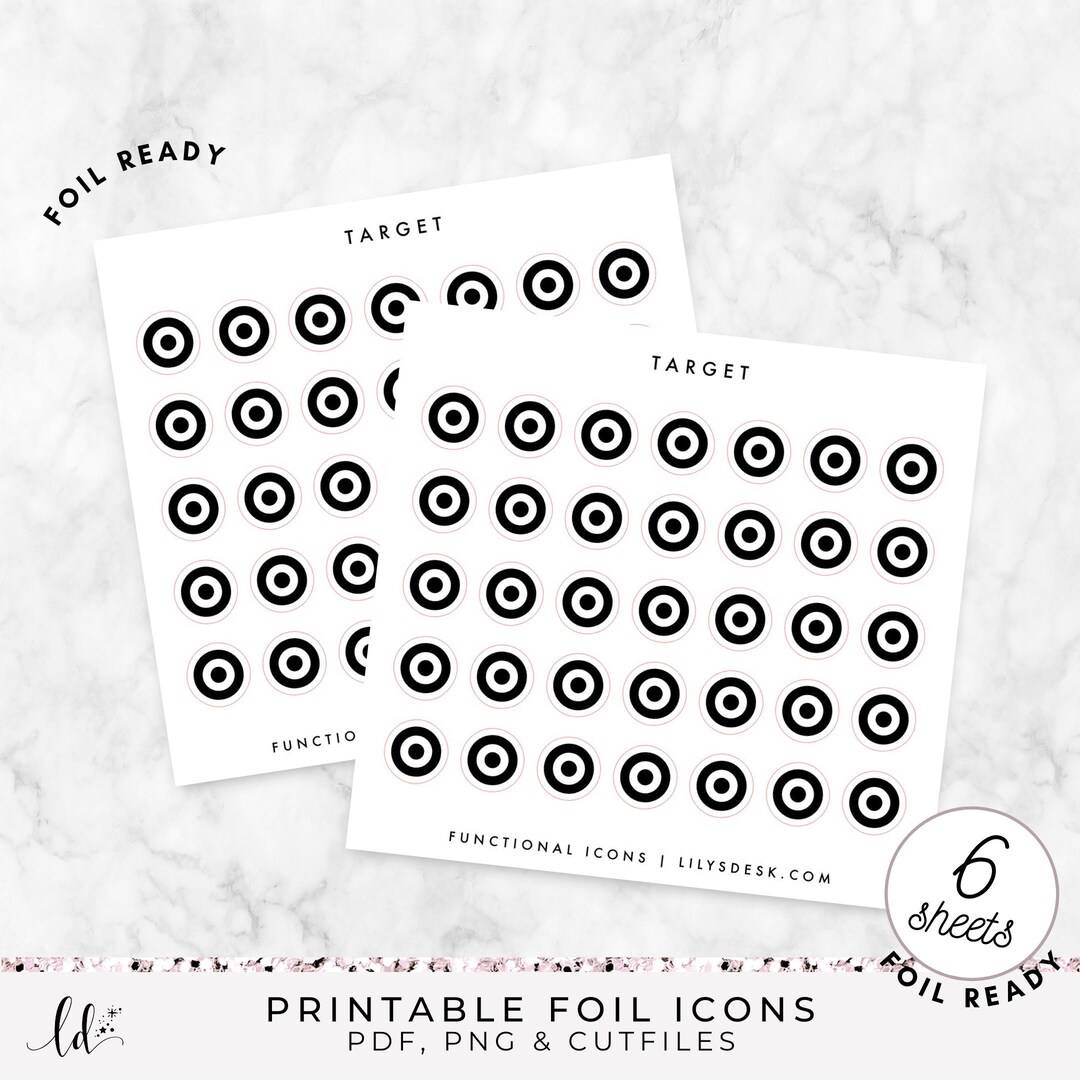 Printable Foil Ready Stickers // Target Icons, Functional Stickers ...