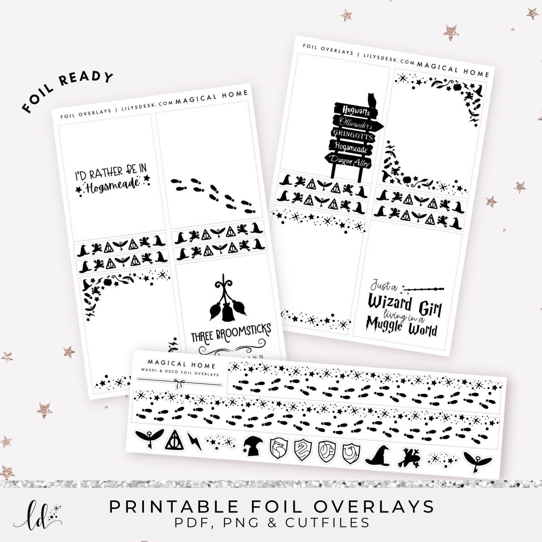 Printable Foil Ready Stickers // Magical Home, Foil Overlays, Foil ...