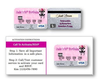 Credit Card Invite - Etsy