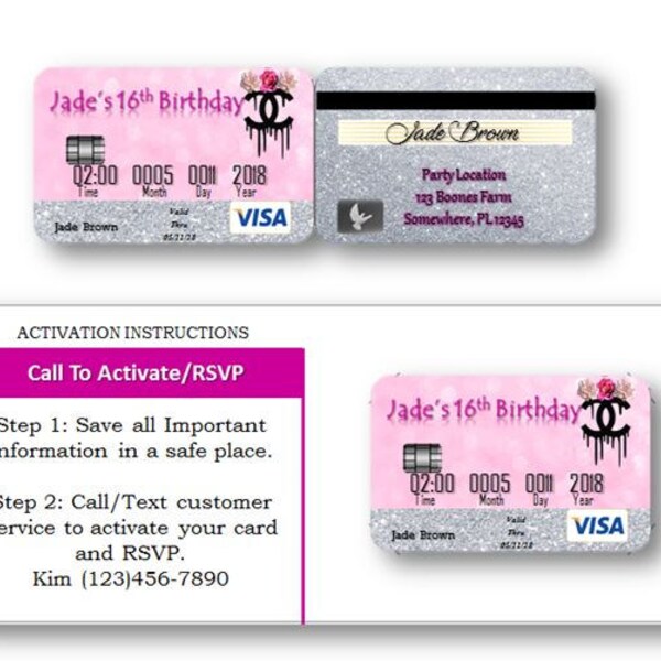 Credit Card Invite - Etsy